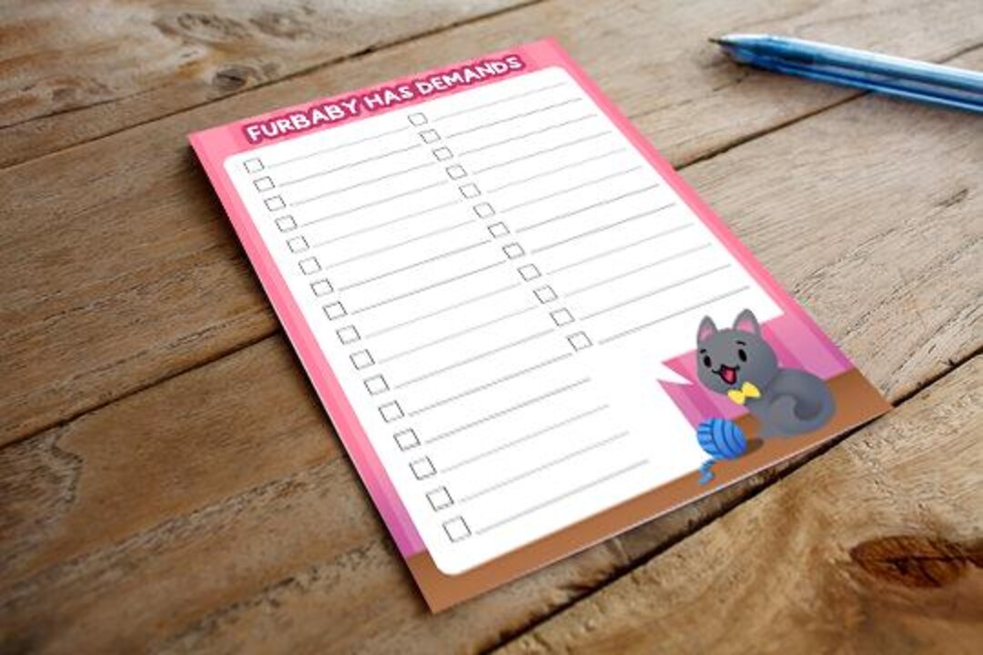Cute Cat Printable To-do List 8.5x11 Paper Size PNG Color Downloadable ...
