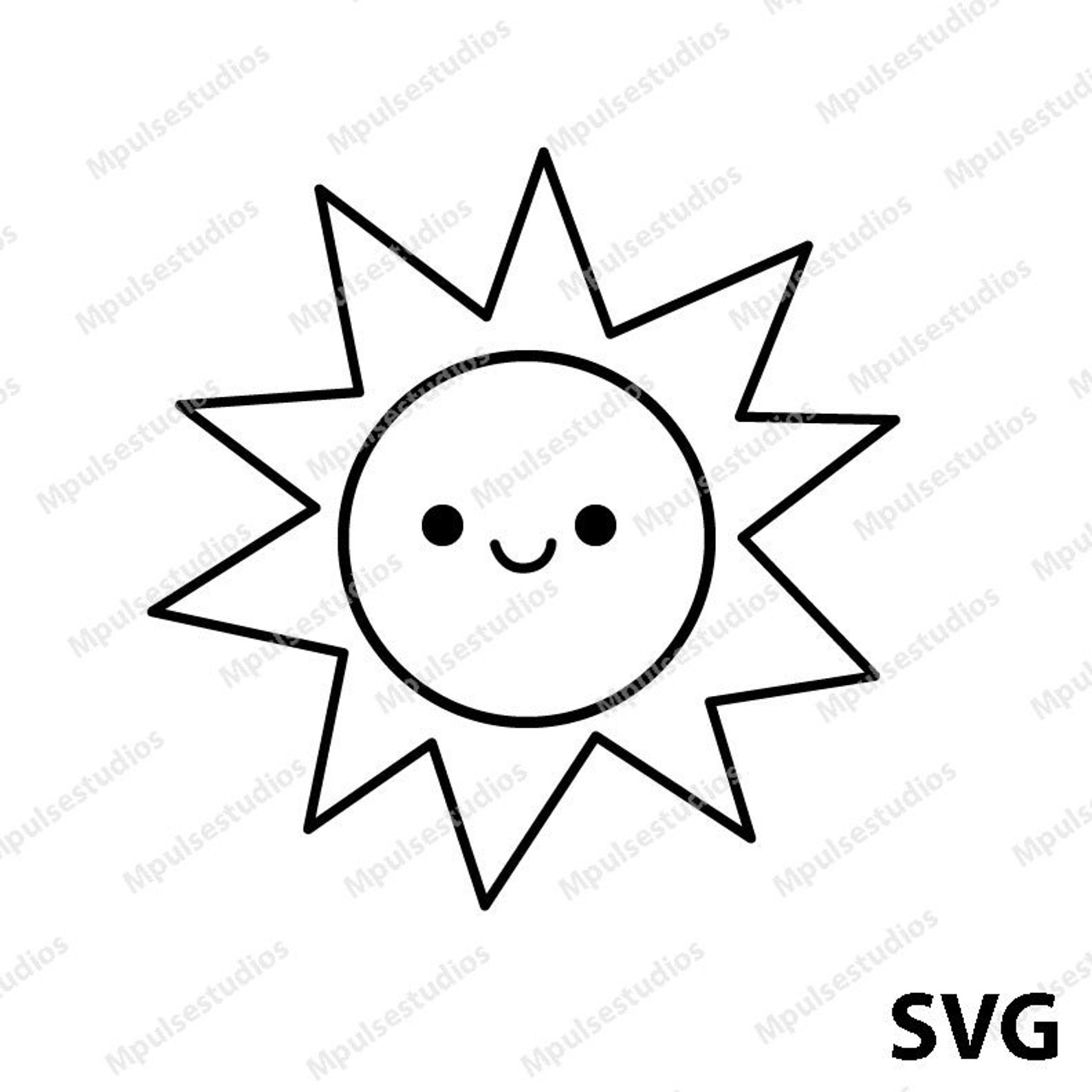 Happy Sun Friend Cricut Silhouette Cameo Digital File SVG - Etsy