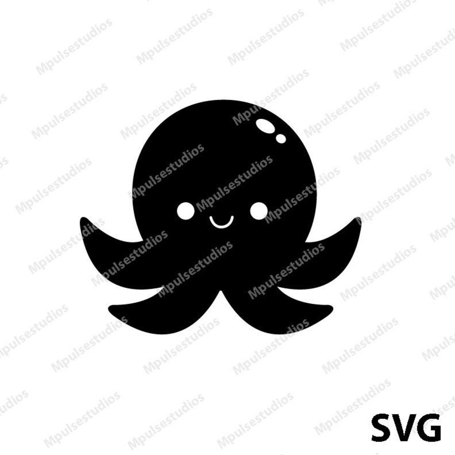 Cute Octopus Friend Cricut Silhouette Cameo Digital File SVG - Etsy