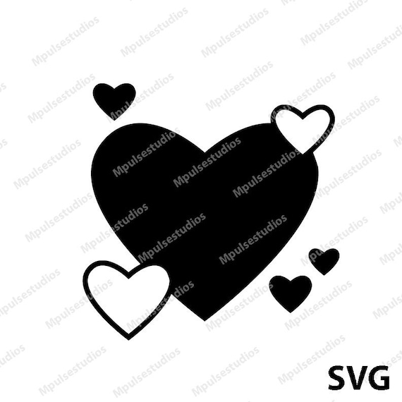 Valentine's Day Heart Cluster Cricut Silhouette Cameo | Etsy