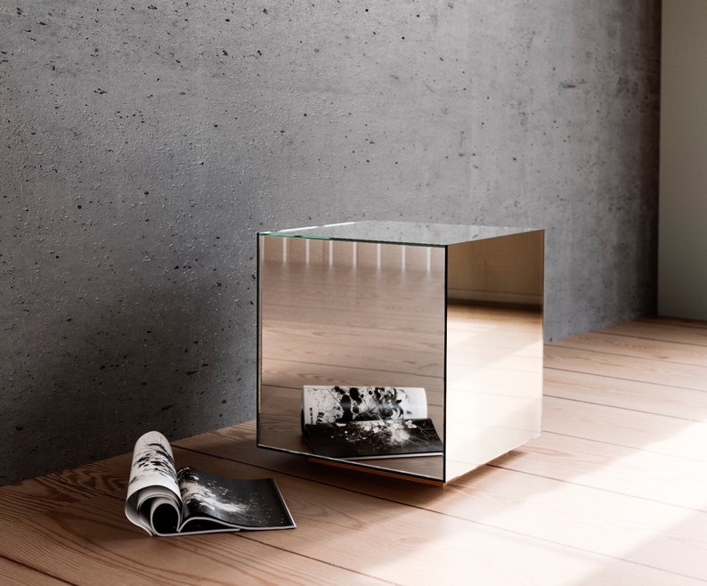24" X 24" X 26" Version Vintage Inspired Mirrored Box With 1950s Style ...