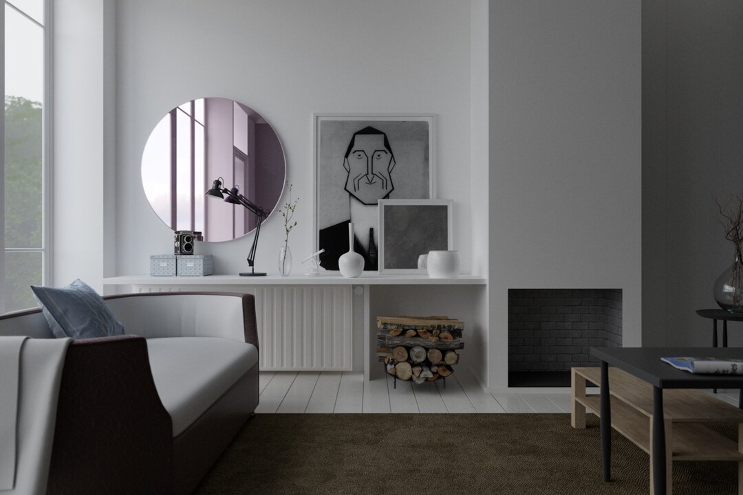 Pink Decorative Mirror. Round, Antiqued Wall Mirror Made From Art Deco ...