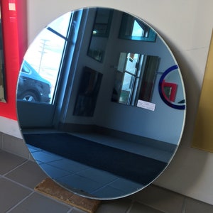 Custom Blue Midcentury Mirror With Handmade Blue Glass Mirror - Etsy