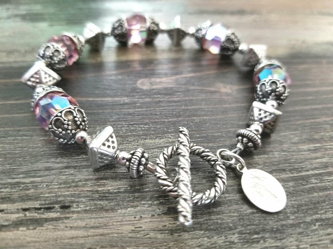 Pink Bracelet, Pink Bracelet Crystal, Pink Bracelet Swarovski, Pink ...