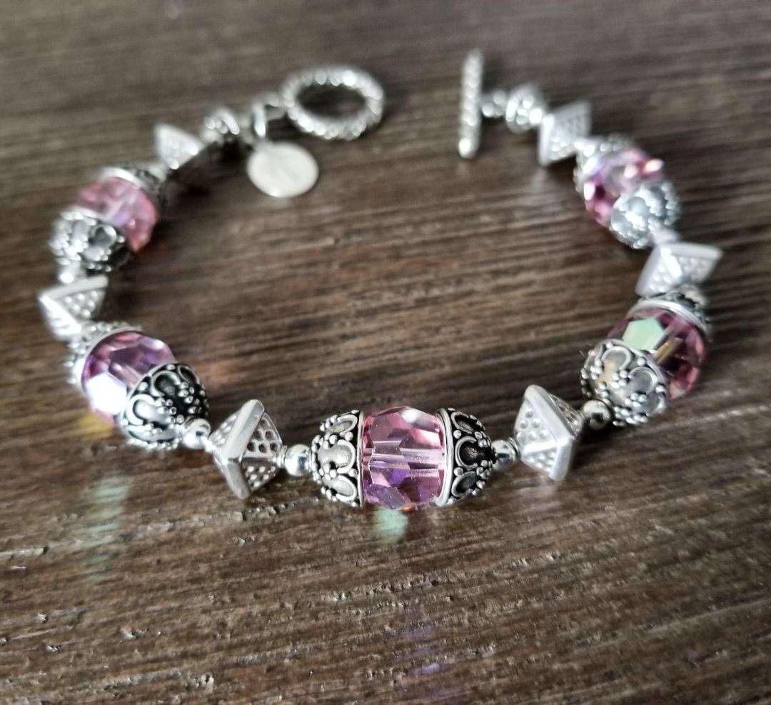 Pink Bracelet, Pink Bracelet Crystal, Pink Bracelet Swarovski, Pink ...