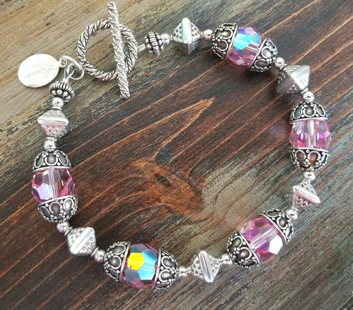 Pink Bracelet, Pink Bracelet Crystal, Pink Bracelet Swarovski, Pink ...