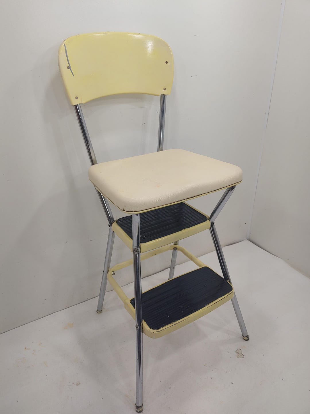 Vintage Kitchen Step Stool, Cosco Kitchen Stool With Fold up Seat, Mid ...
