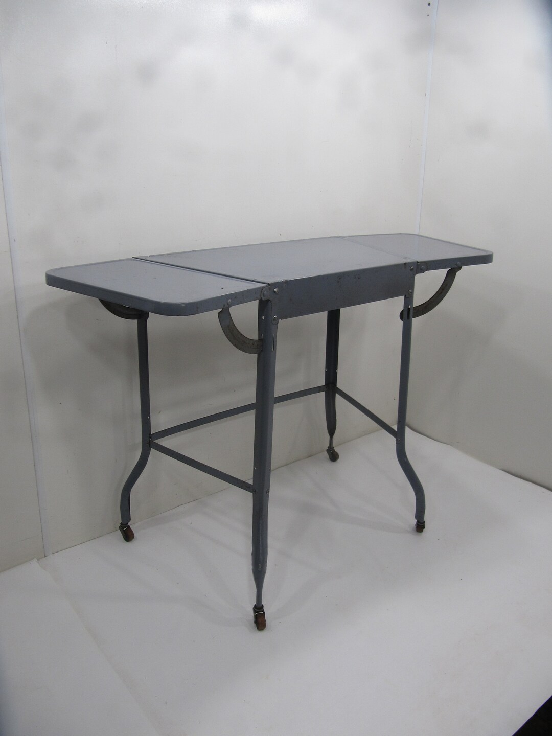 Vintage Metal Cart, Typing Stand, Folding Typing Table With Casters ...