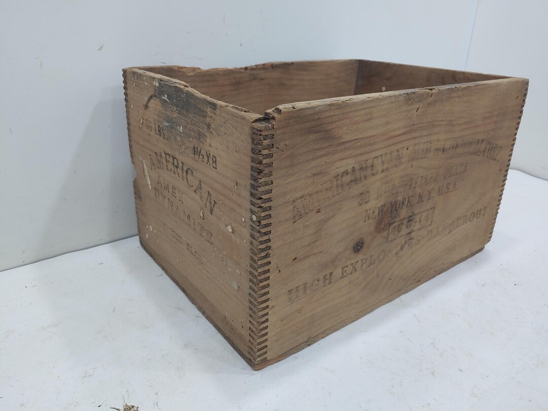 Vintage, Wood Dynamite Crate, Wooden Crate, Rustic Wood Explosive Crate ...