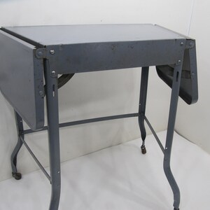 Vintage Metal Cart, Typing Stand, Folding Typing Table With Casters ...