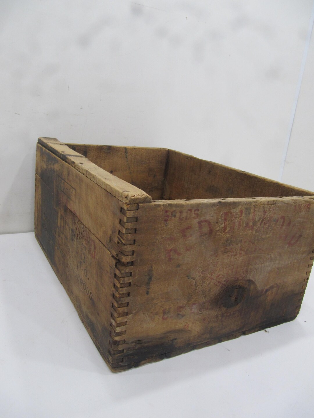 Vintage, Wood Dynamite Crate, Wooden Crate, Rustic Wood Explosive Crate ...