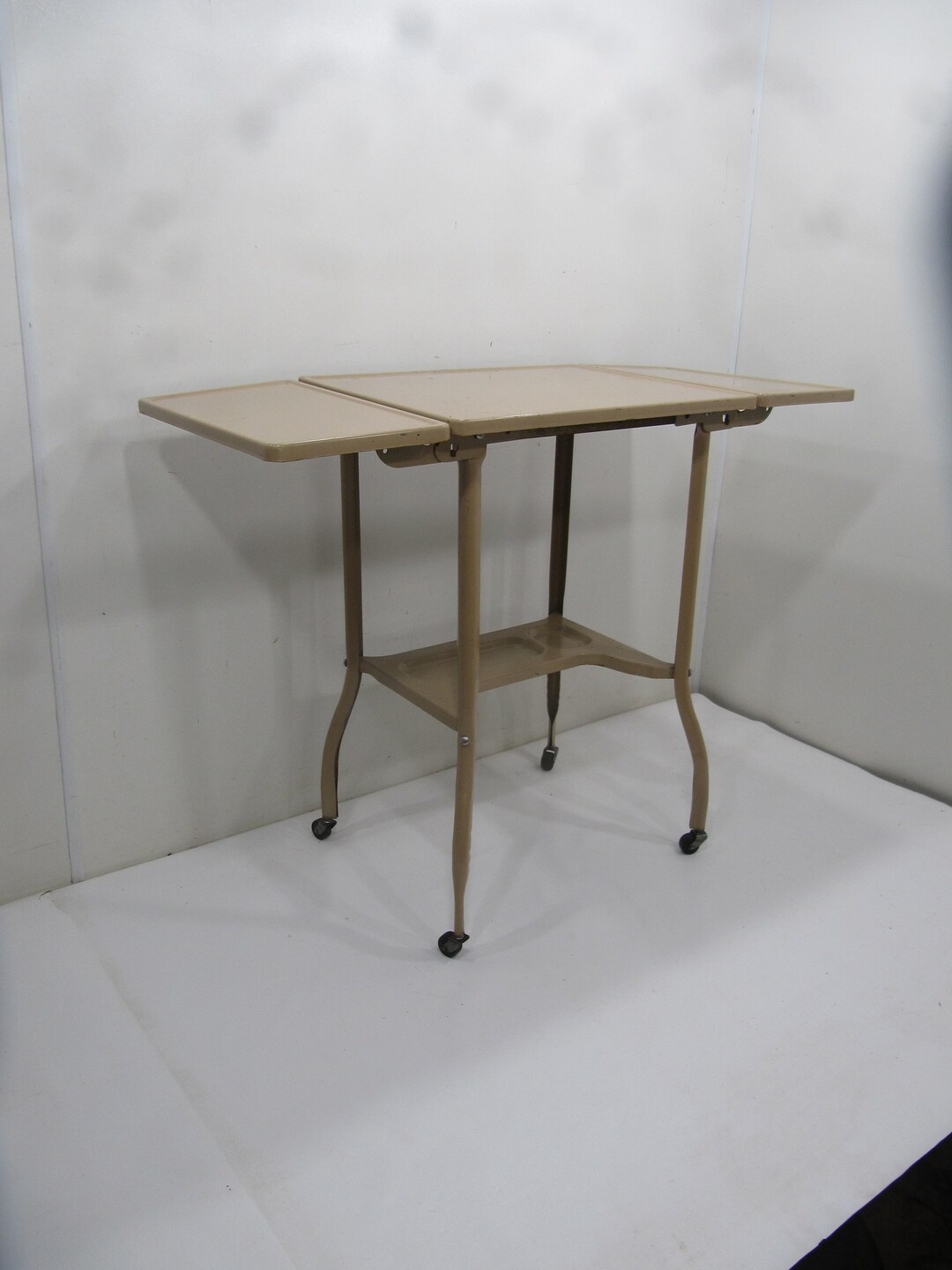 Vintage Metal Cart, Typing Stand, Folding Typing Table With Casters ...