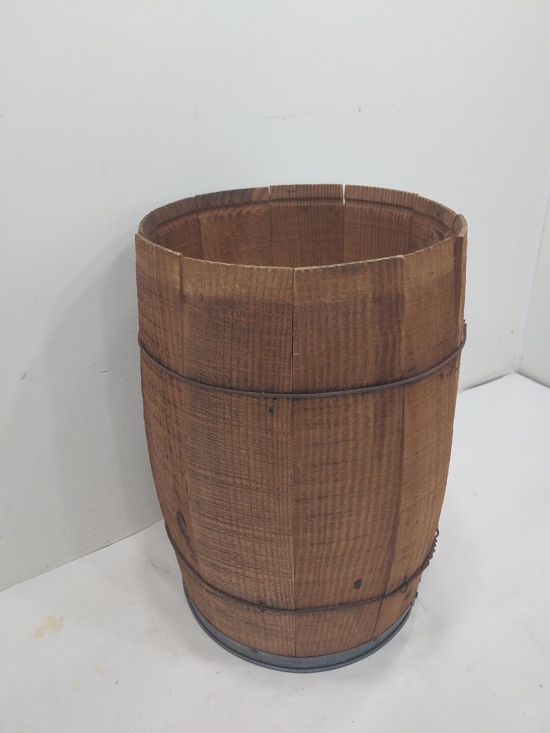 Vintage Wood Barrel, Nail Keg, Waste Basket, Side Table, Umbrella Stand ...