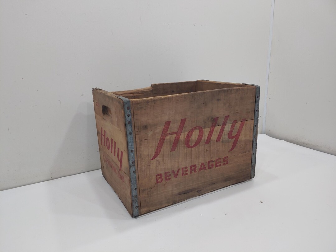 Vintage Wood Crate, Holly Wooden Crate, Wooden Storage Crate, Pop Crate ...