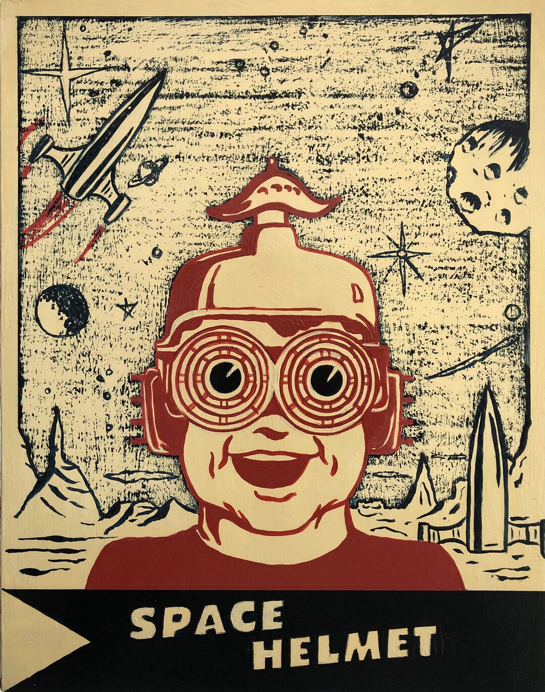 Space Helmet- Mid Century Package Design - Etsy