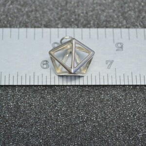 Cast Pentagonal Double Pyramid Pendant or Charm (d10) - Silver, 3D ...