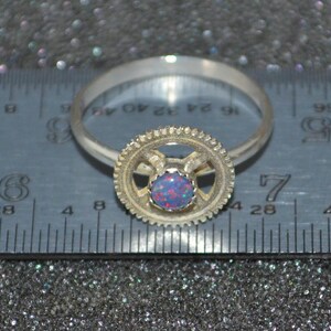 Cast Small Open Gear Stacking Ring - Choose a Gem! Steampunk Inspired ...