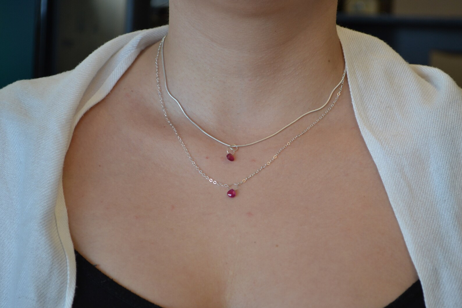 Genuine Ruby Faceted Briolette Necklace or Pendant You - Etsy