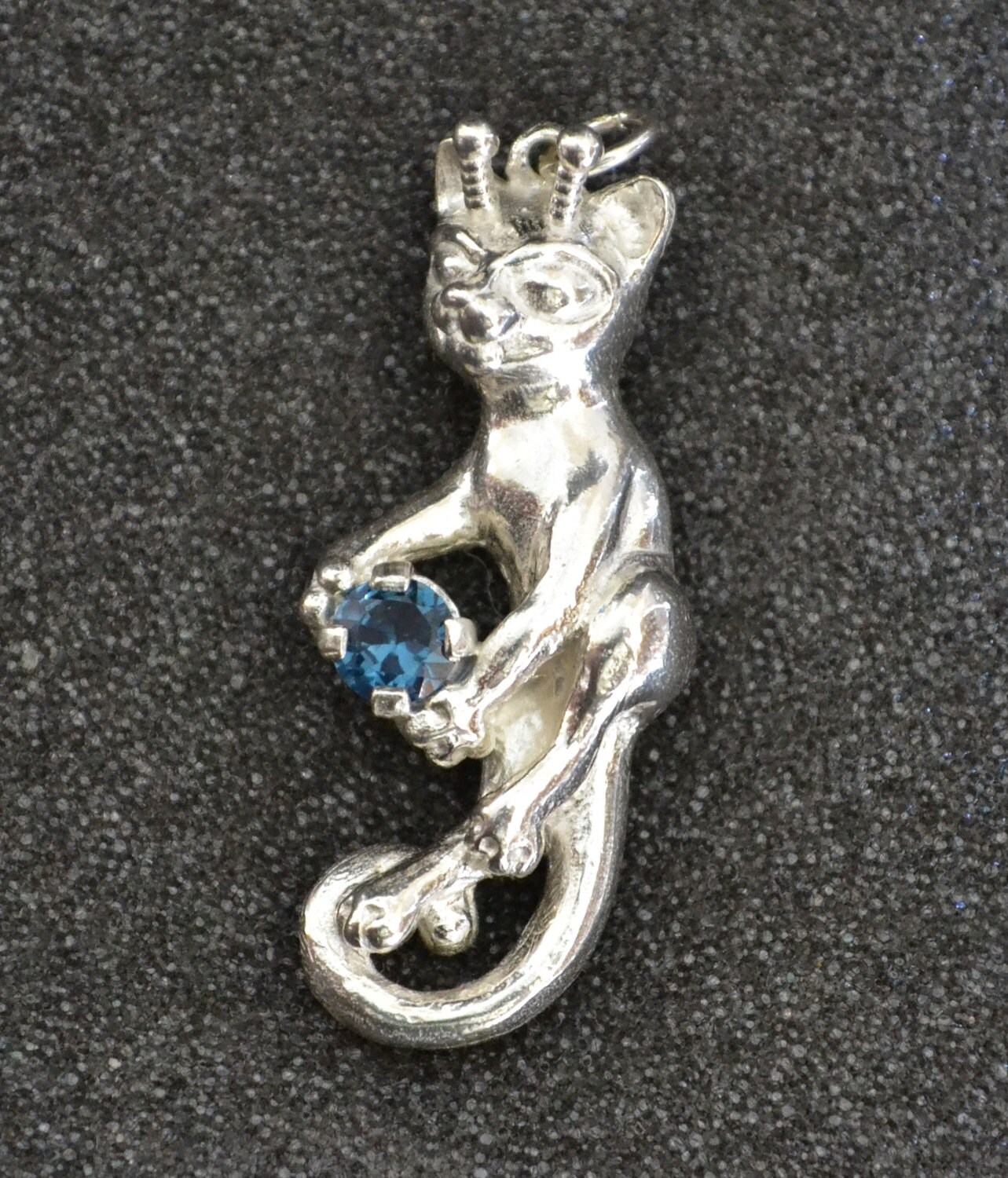 Cast Dimensional Space Alien Cat Pendants - Choose a Gemstone! Silver ...