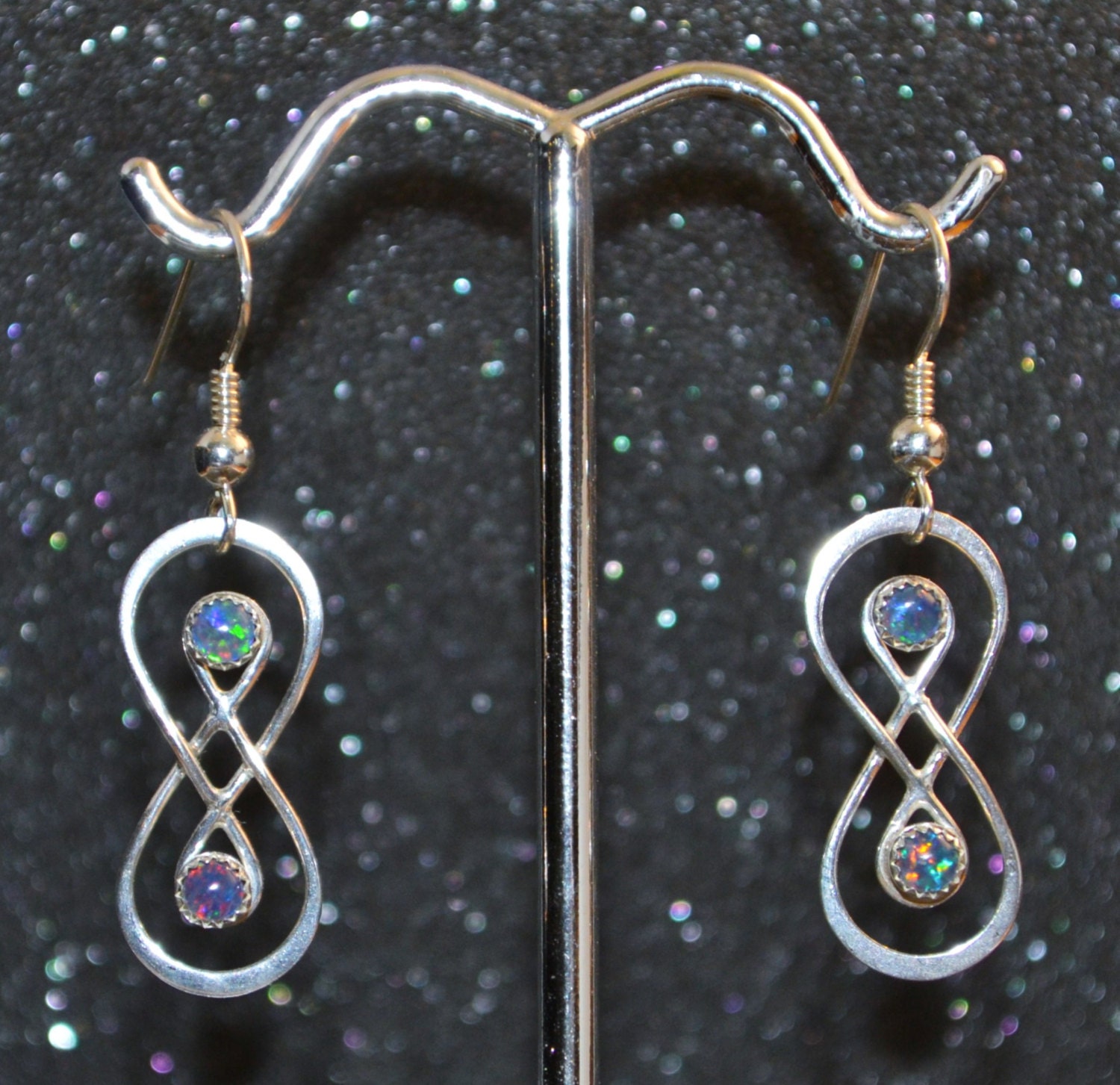 Double Infinity Loop Earrings in Sterling Silver Choose a | Etsy