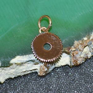 Cast Small Gear Stud Pendant or Charm Bronze Tiny Saw - Etsy