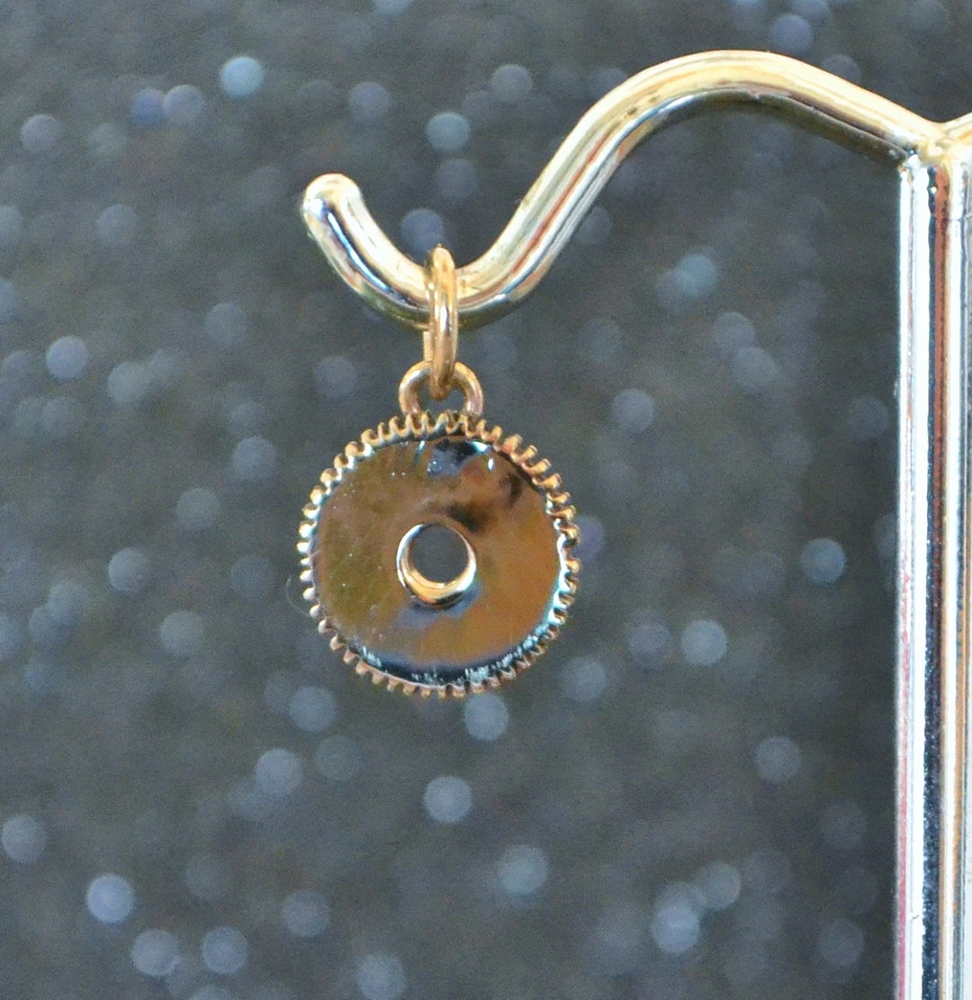Cast Small Gear Pendant or Charm - Bronze Tiny Saw Tooth Gear With Hole ...