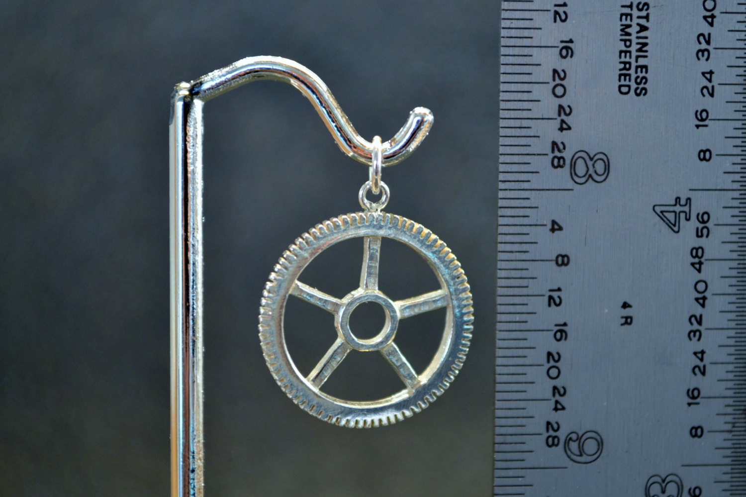 Cast Small Gear Wheel Pendant or Charm Silver Saw Toothed - Etsy