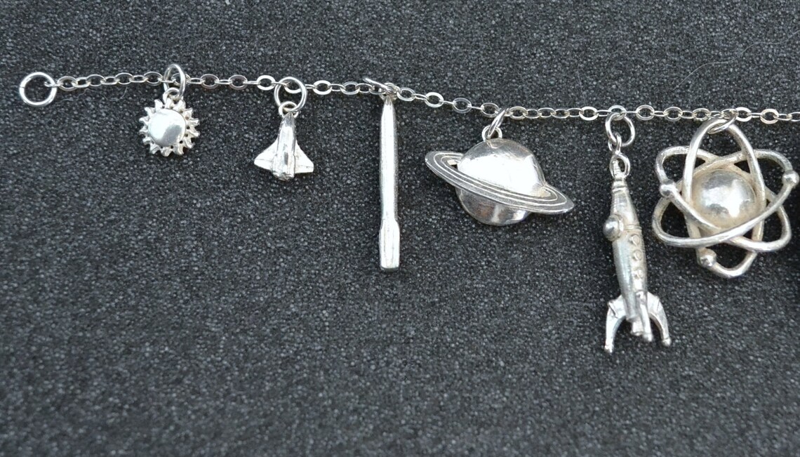 Space Charms Bracelet. Assorted Angelwear Silver Space Charms | Etsy