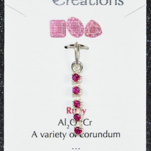 Genuine 2mm Ruby Faceted Gem Bar Necklace or Pendant, You Choose ...