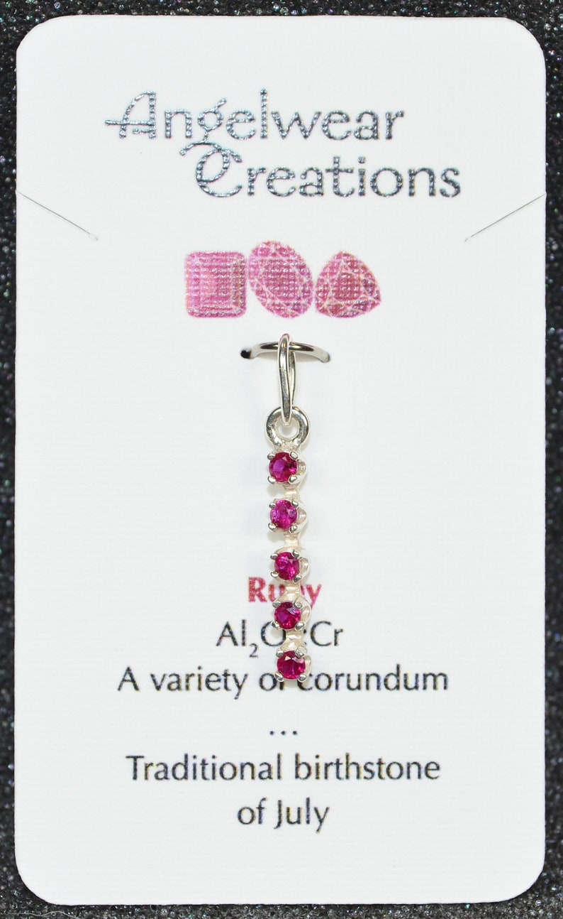 Genuine 2mm Ruby Faceted Gem Bar Necklace or Pendant You | Etsy