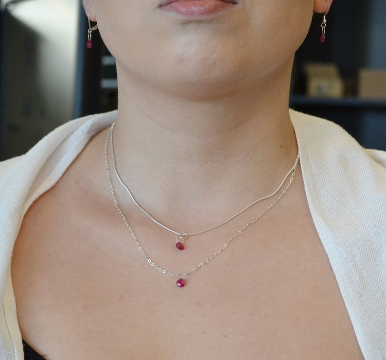 Genuine Ruby Faceted Briolette Necklace Or Pendant You | Etsy