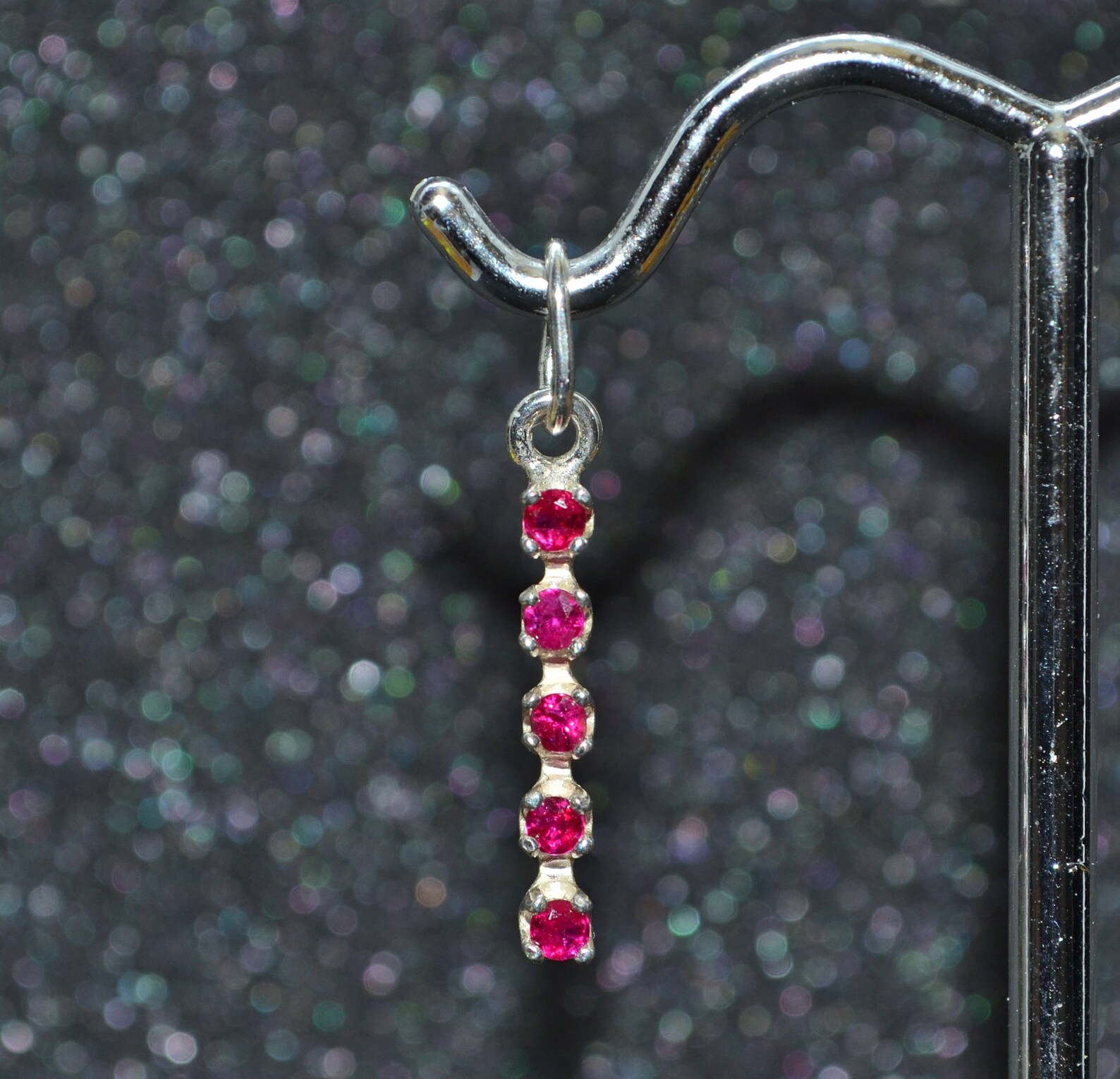 Genuine 2mm Ruby Faceted Gem Bar Necklace or Pendant You | Etsy