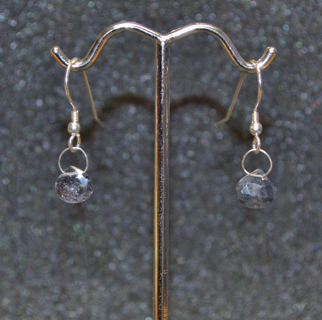 Genuine Gray Spinel Larger Faceted Briolette Earrings, Hook or Lever ...