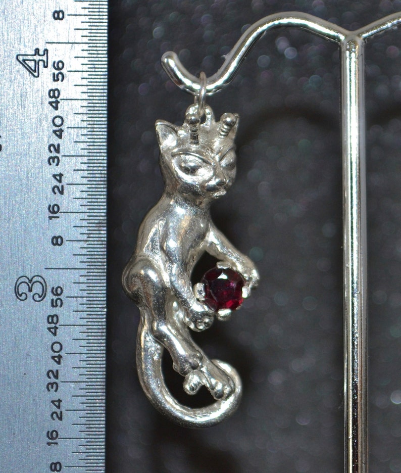 Cast Dimensional Space Alien Cat Pendants - Choose a Gemstone! Silver ...