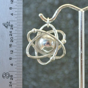 Hollow Cast Dimensional Atom Pendant - Sterling Silver Stylized ...