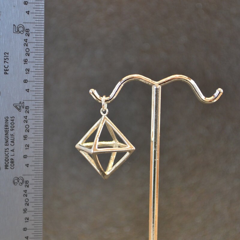 Cast Pentagonal Double Pyramid Pendant or Charm (d10) - Silver, 3D ...