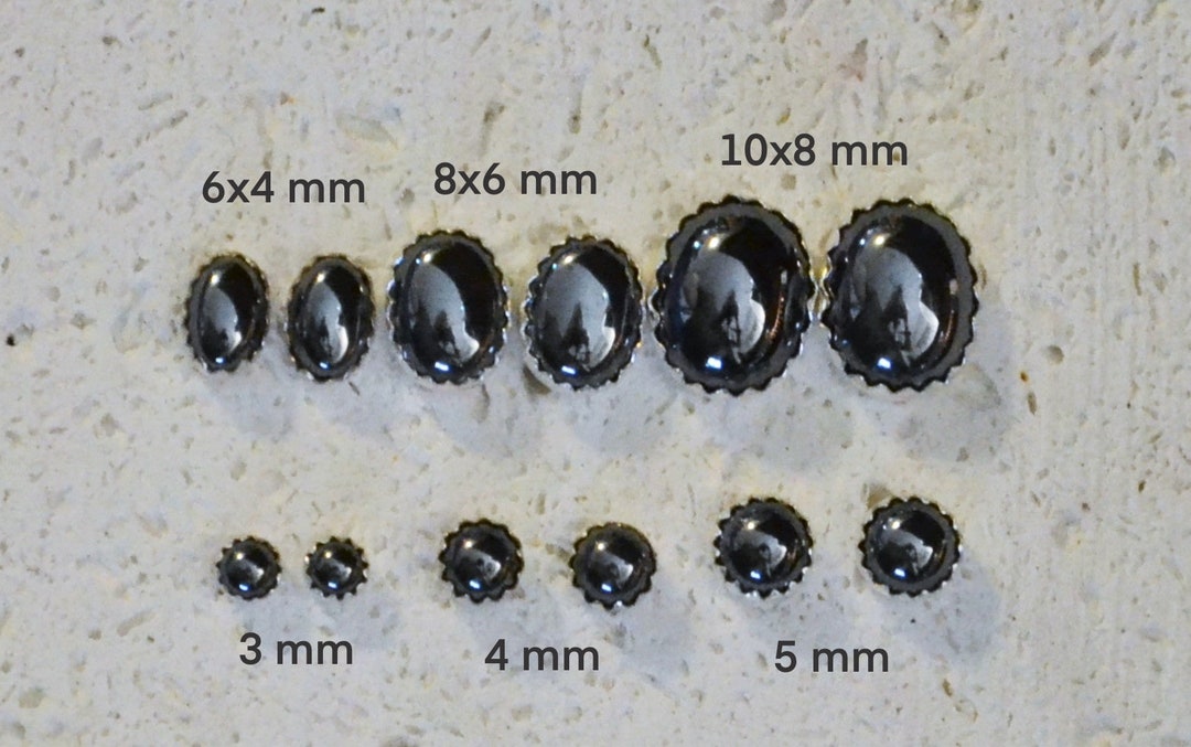 Genuine Hematite or Hematine Stud Earrings - Choose a Size! Sterling ...