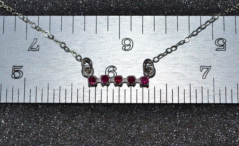 Genuine 2mm Ruby Faceted Gem Bar Necklace or Pendant You | Etsy