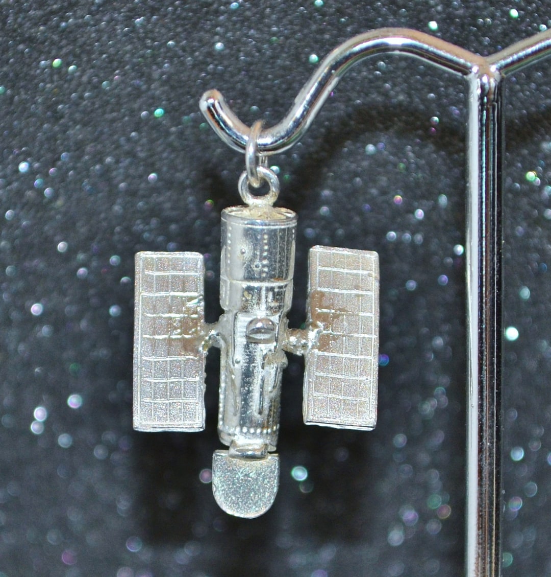 Hubble Space Telescope Charm or Pendant. Sterling Silver, Nickel Free ...