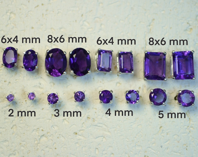 Large 6 Carat Rectangular Step Cut Faceted Amethyst 14k Yellow Gold ...