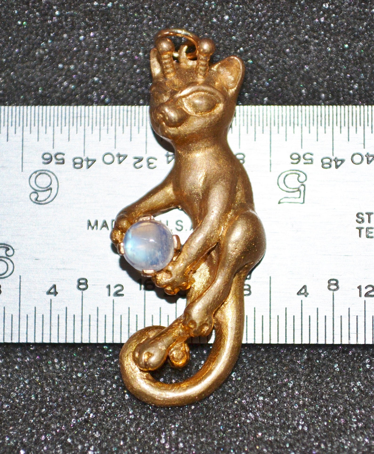 Cast Dimensional Space Alien Cat Pendants - Choose a Gemstone! Bronze ...