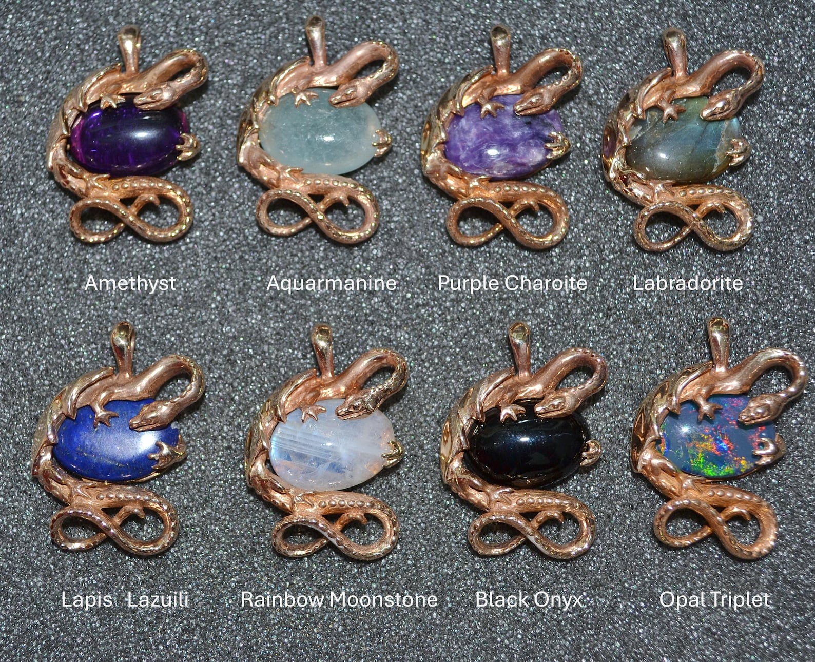 Cast Dimensional Dragon Fantasy Pendants - Choose a Stone! Bronze ...