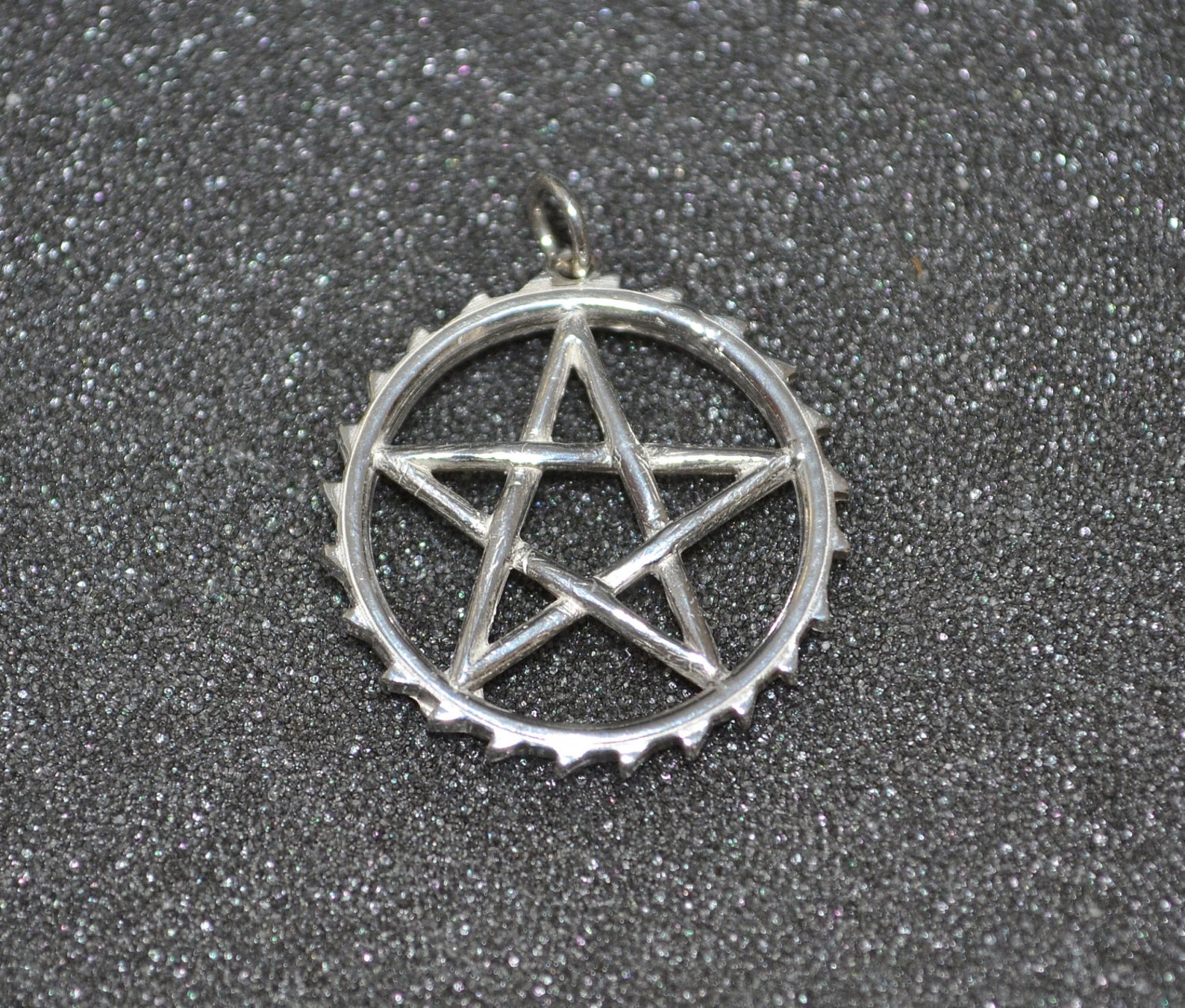 Cast Sterling Silver Pentacle Gear Pendant Steampunk - Etsy