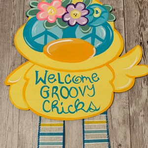 Groovy Chicken Spring Wood Diy Kit, Peace Love and Chicken Wreath ...