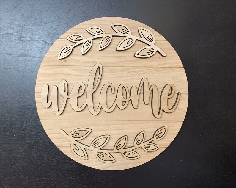 Welcome Wreath Sign - Etsy