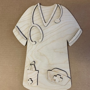 Scrub Cutout, Nurses Wood Blank, Doctor Cutout, Wood Blank, Wood Cutout ...