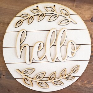 Hello Wreath Sign - Etsy