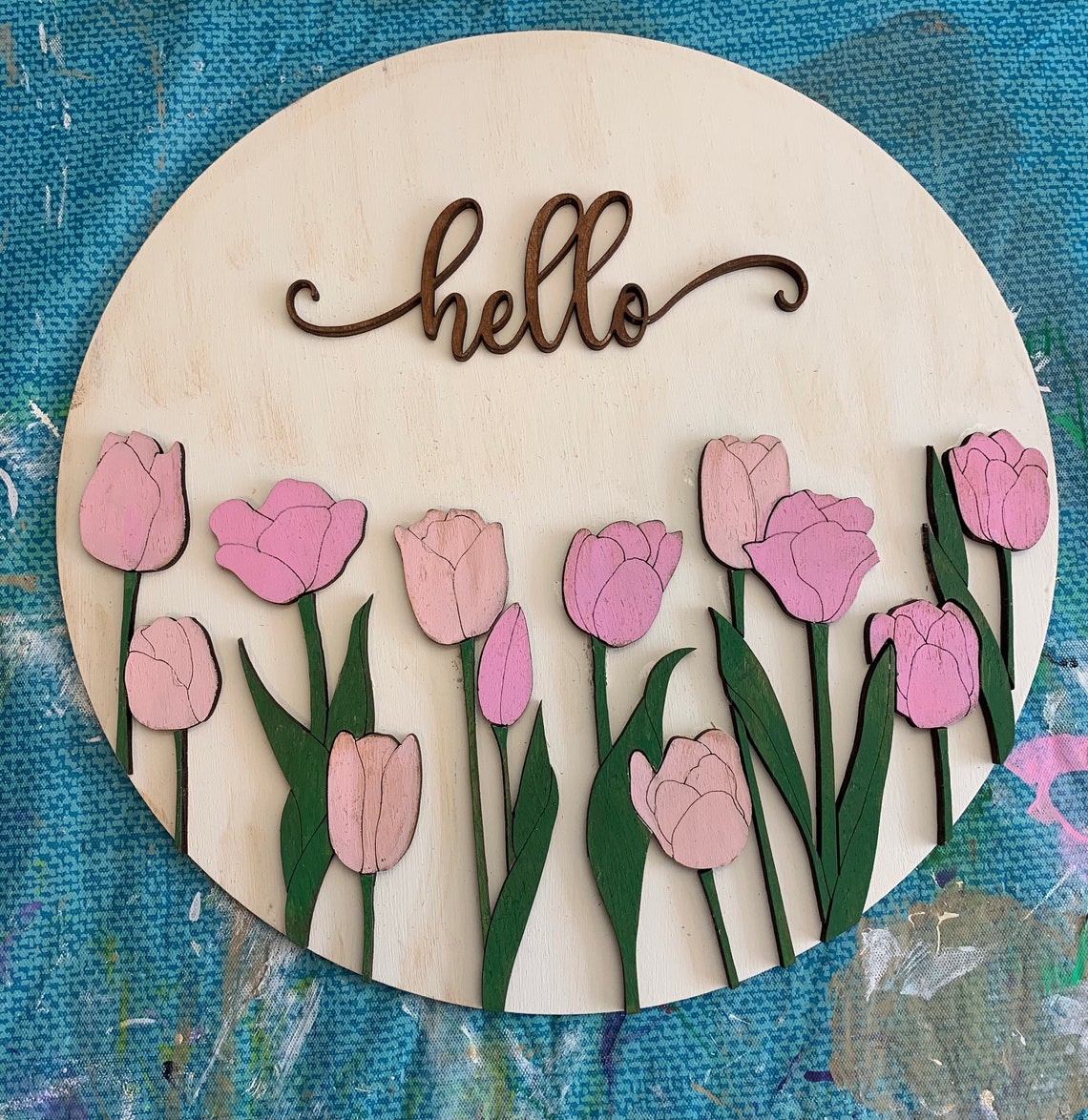 Painting Box Kit Spring DIY Sign Step by Step DIY Home Kit | Etsy