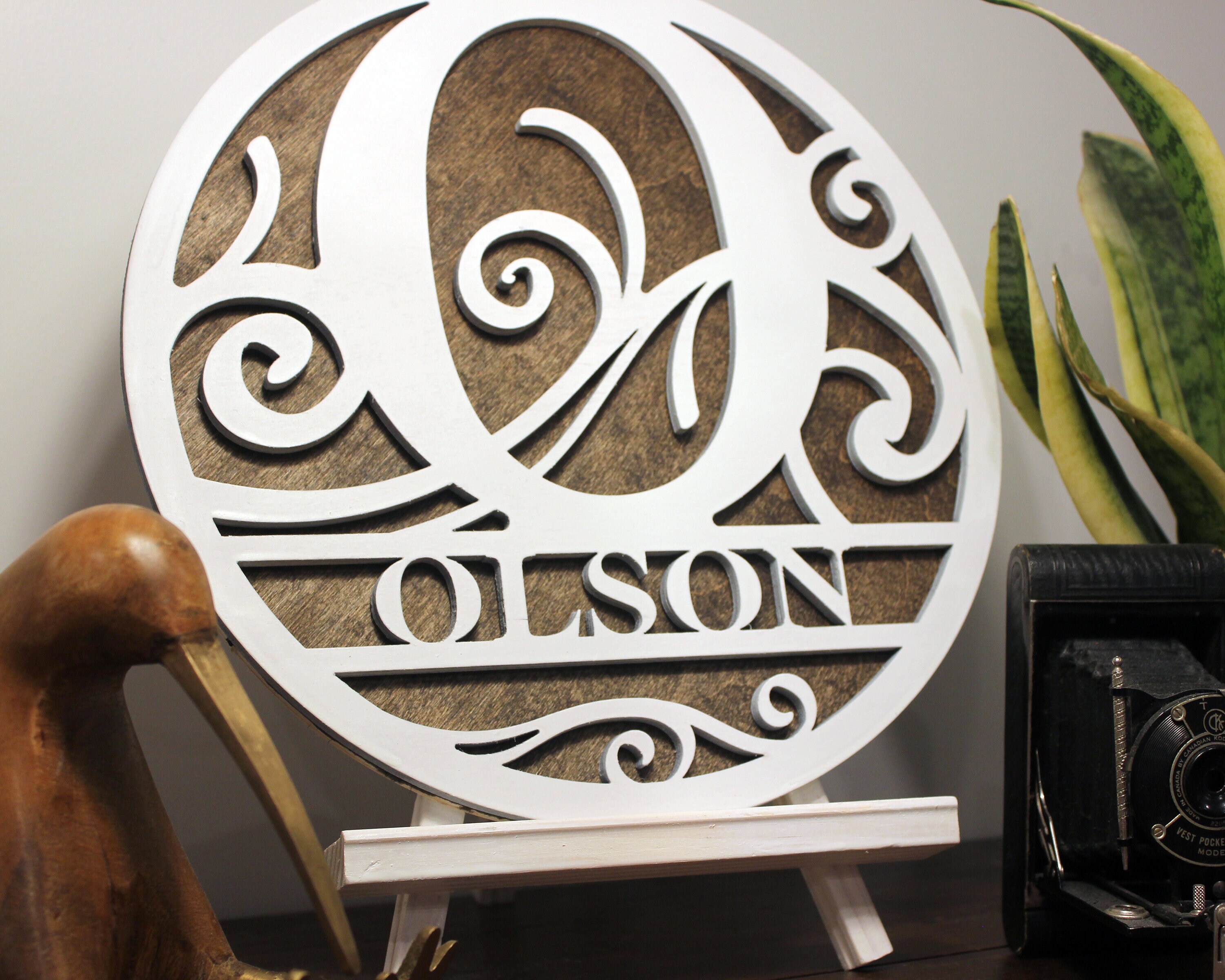 Home & Living Monogram Wood Blank Letter wood blank Monogram Wreath ...