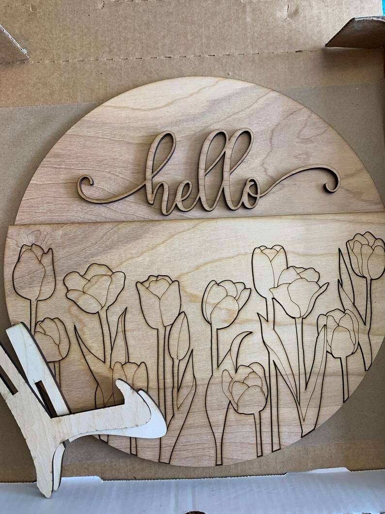 Painting Box Kit Spring DIY Sign Step by Step DIY Home Kit | Etsy